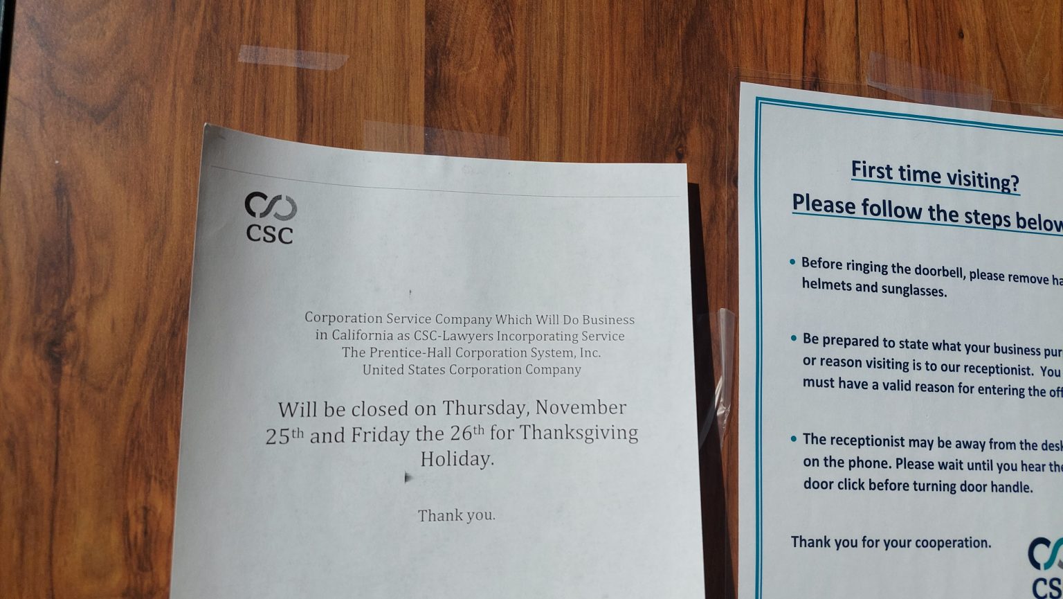 We Serve Documents To CSC Lawyers Incorporating Service